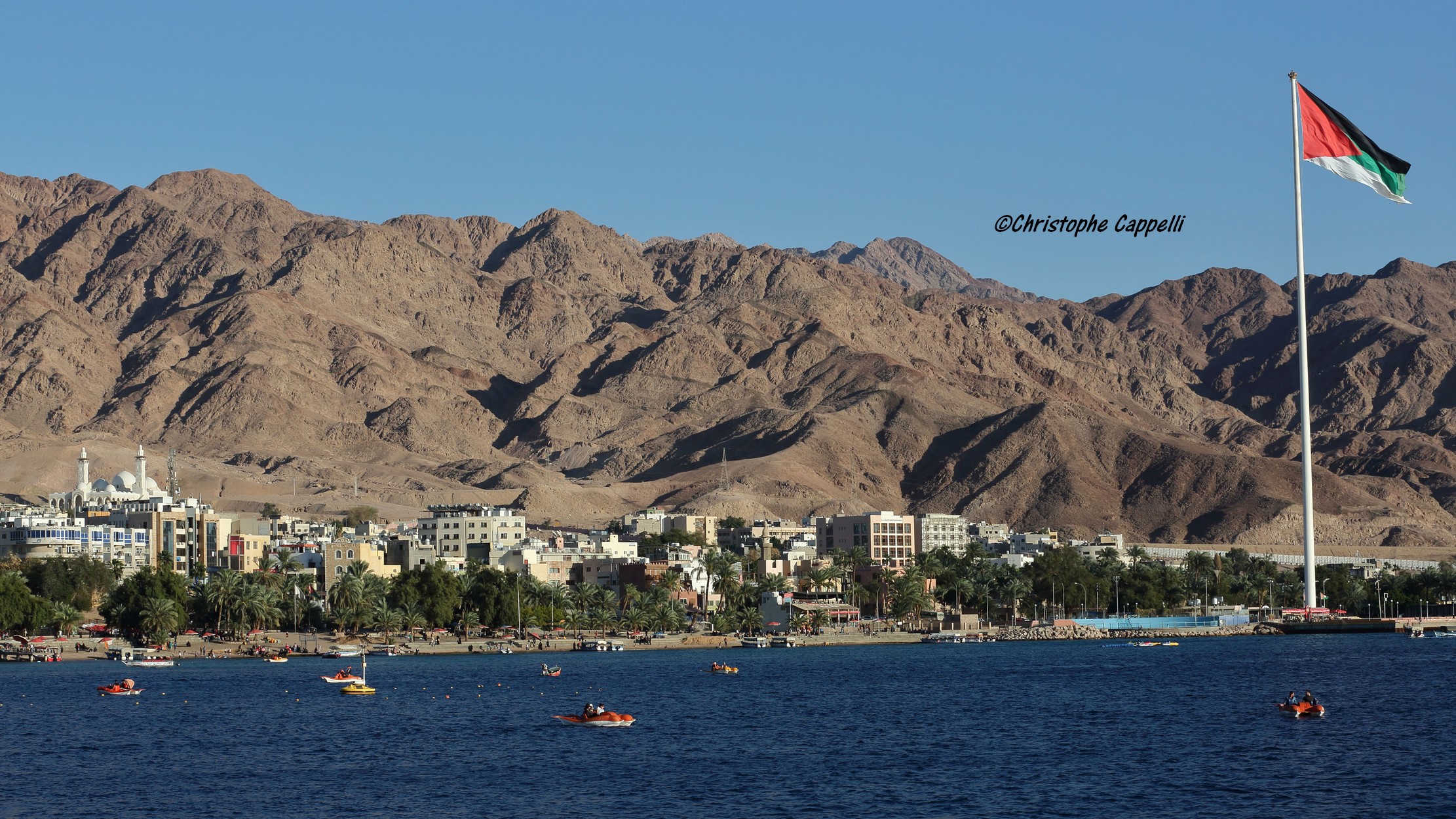Aqaba – general view of the city from the Red Sea